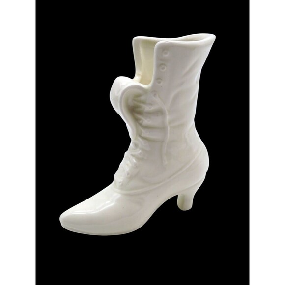 Unbranded | Accents | Vintage Small Victorian Boot White Ceramic 35 ...